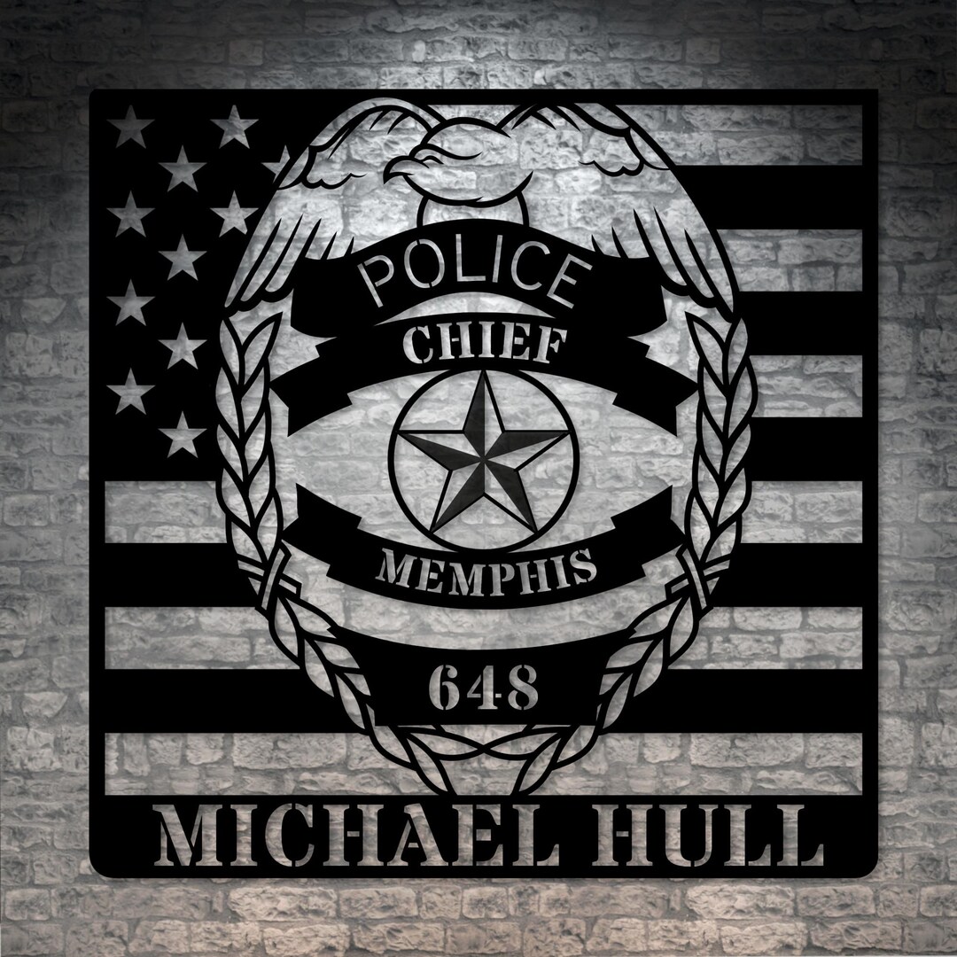 Personalized Police Badge Name Metal Sign Gift. Customizable Police ...