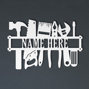 Personalized DIY Tools Name Metal Sign. Custom Handyman Wall Decor Gift ...