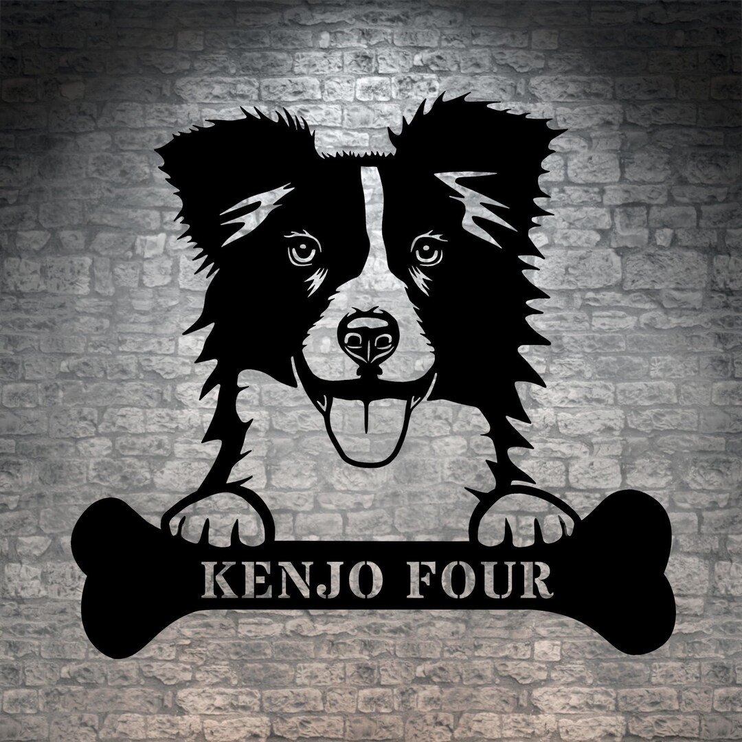 Personalized Border Collie Name Metal Sign. Customizable Dog Owner Wall ...