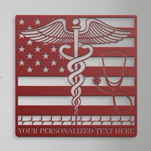 Personalized US Medical Logo Metal Sign. Custom American Doctor Wall ...