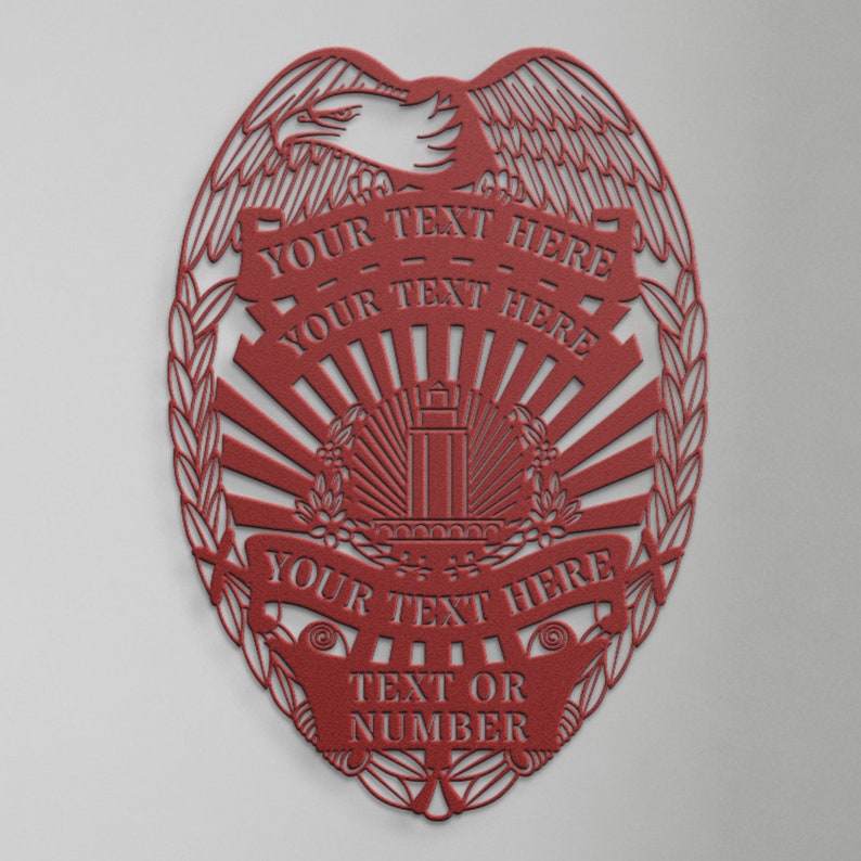 Personalized Police Badge Metal Sign. Custom Police Force Wall Decor ...