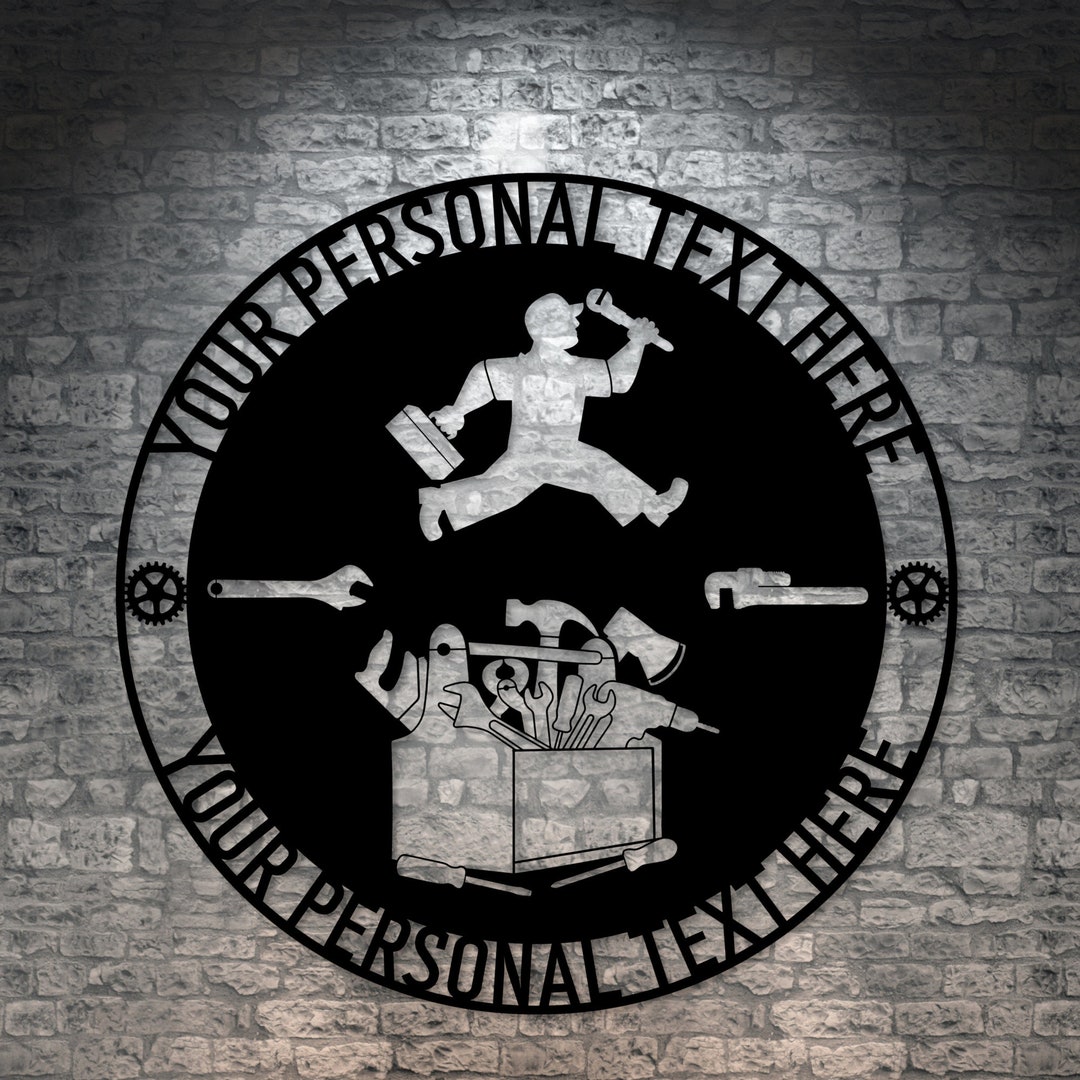 Personalized Handyman Name Metal Sign. Custom Repairman Wall Decor Gift ...