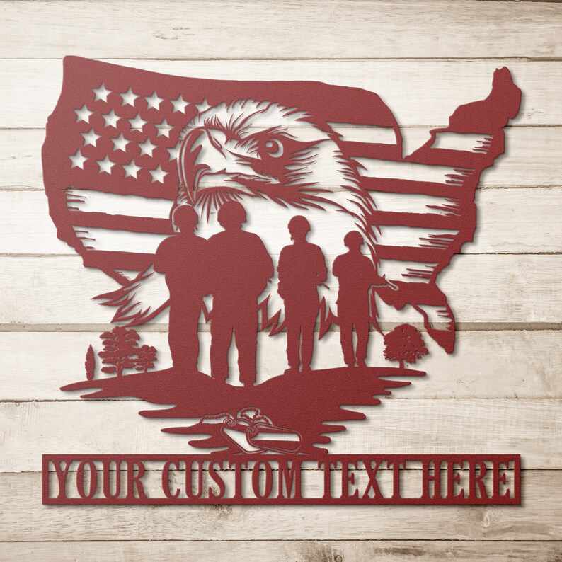 Personalized Patriotic US Military Metal Sign. Military Eagle - Etsy