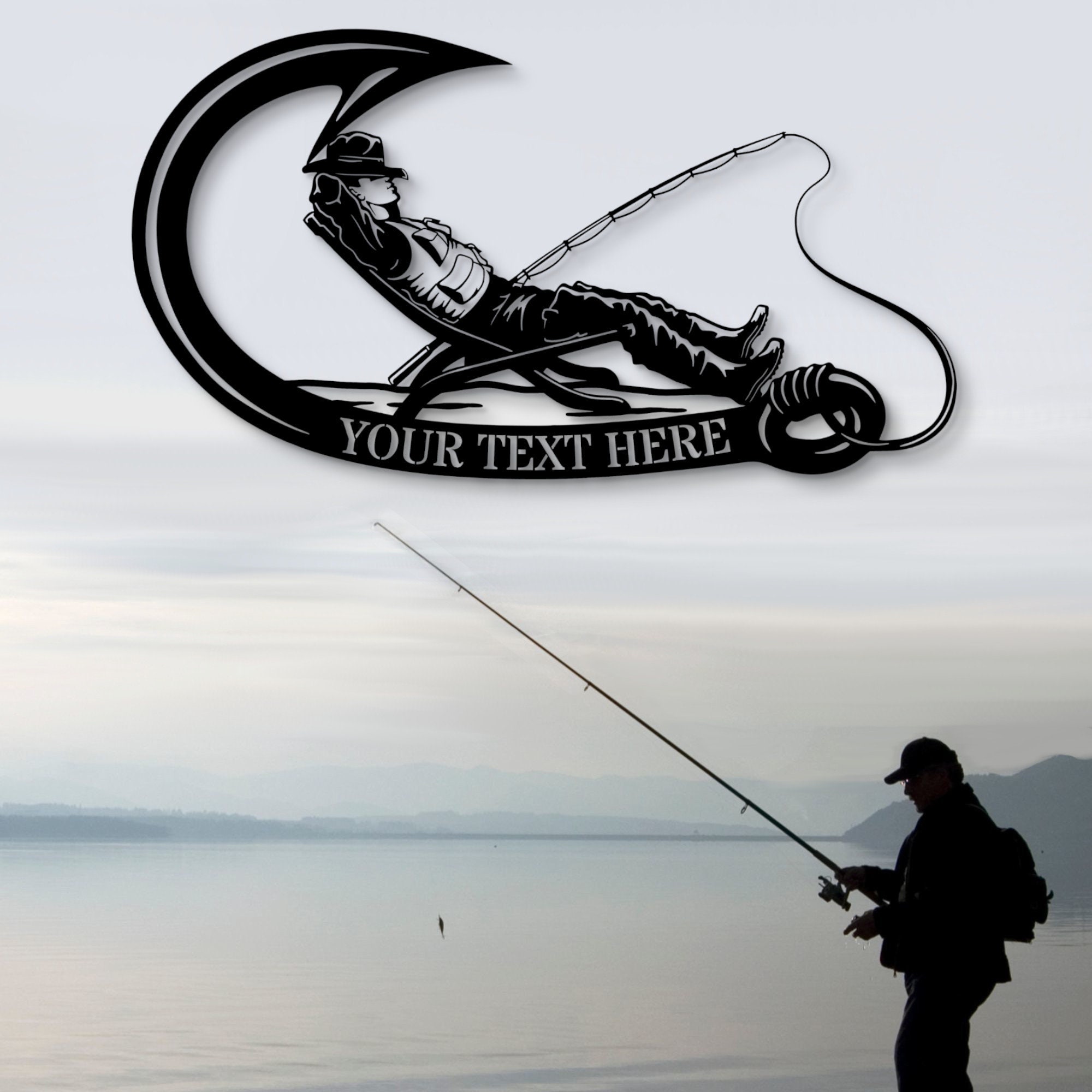 Personalized Fisher Name Metal Sign. Custom Fishing Wall Decor - Etsy