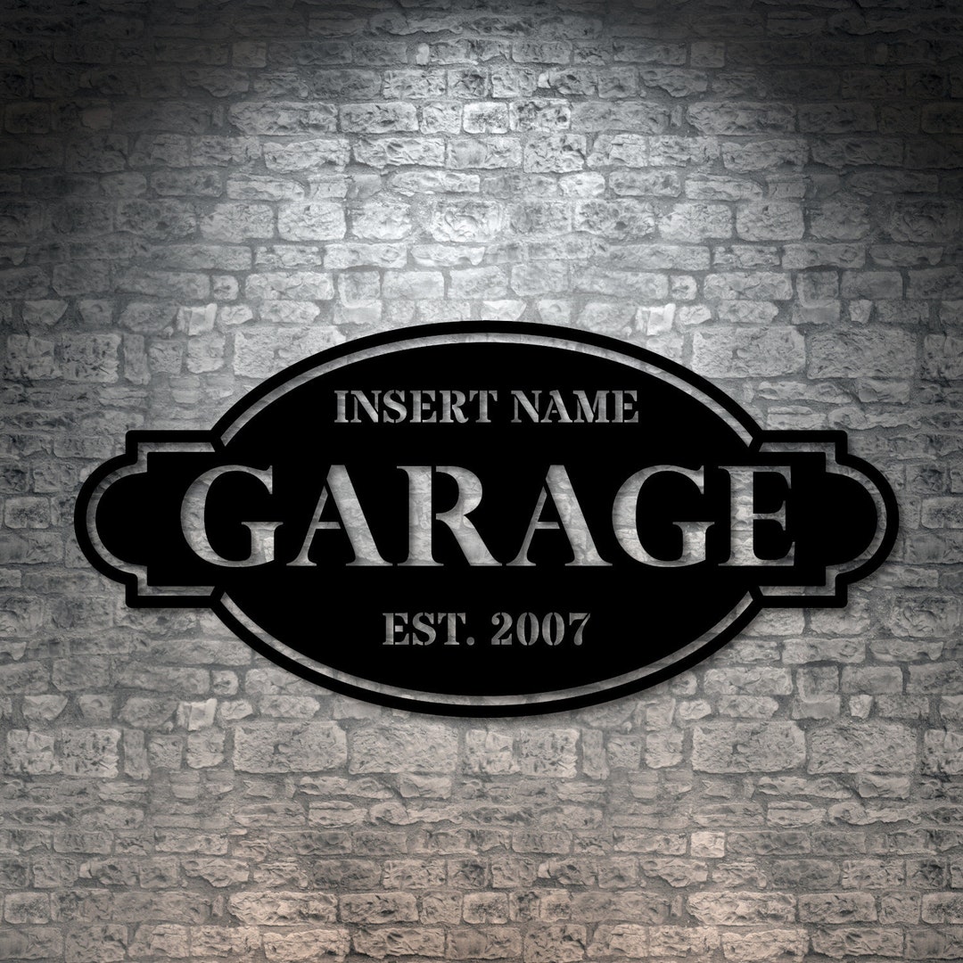 Personalized Garage Name Metal Sign Gift. Car Park Sign. Custom Auto ...