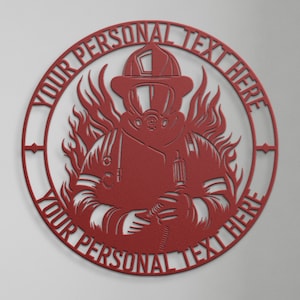 Personalized Firefighter Volunteer Metal Sign Gift. Custom First ...