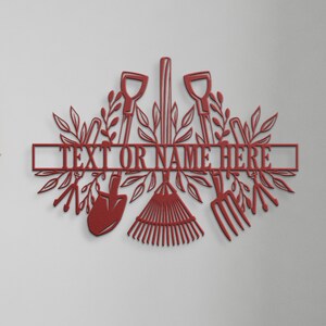 Personalized Garden Tools Name Metal Sign. Custom Greenhouse Wall Decor ...