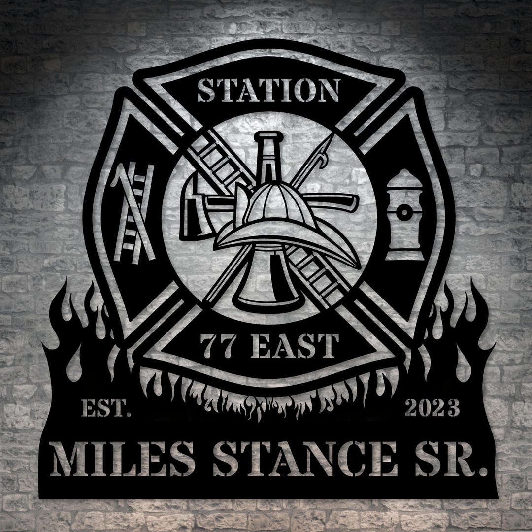 Firefighter Personalized Metal Sign Gift. Custom Fire Department ...