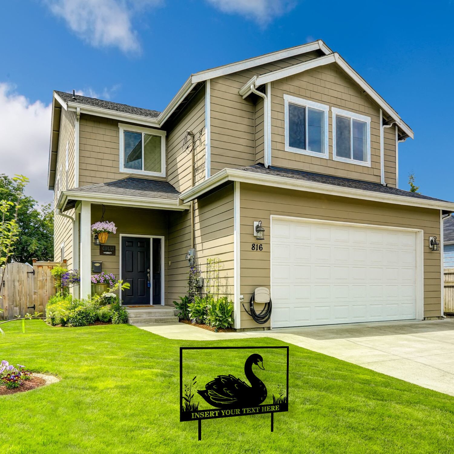 Personalized Swimming Swan Name Metal Sign Unique Swan Sign - Etsy