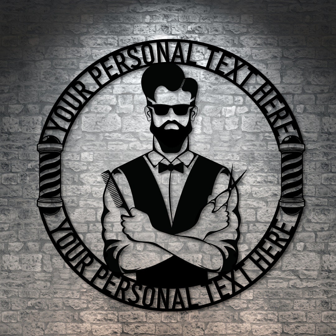 Personalized Barber Man Metal Sign. Custom Male Barber - Etsy