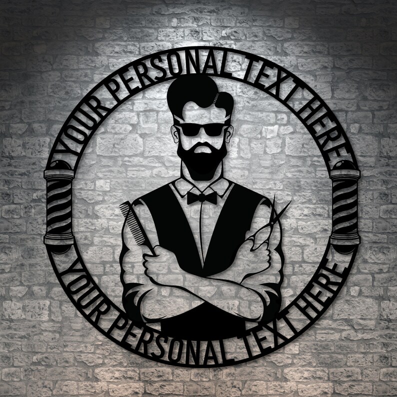 Personalized Barber Man Metal Sign. Custom Male Barber - Etsy