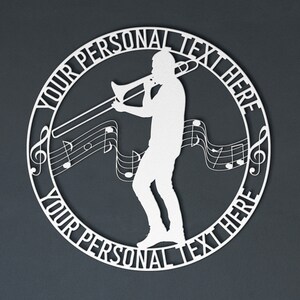 Personalized Trombone Player Name Metal Sign. Music Room Decoration ...