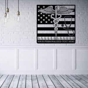 Personalized US Medical Logo Metal Sign. Custom American Doctor Wall ...