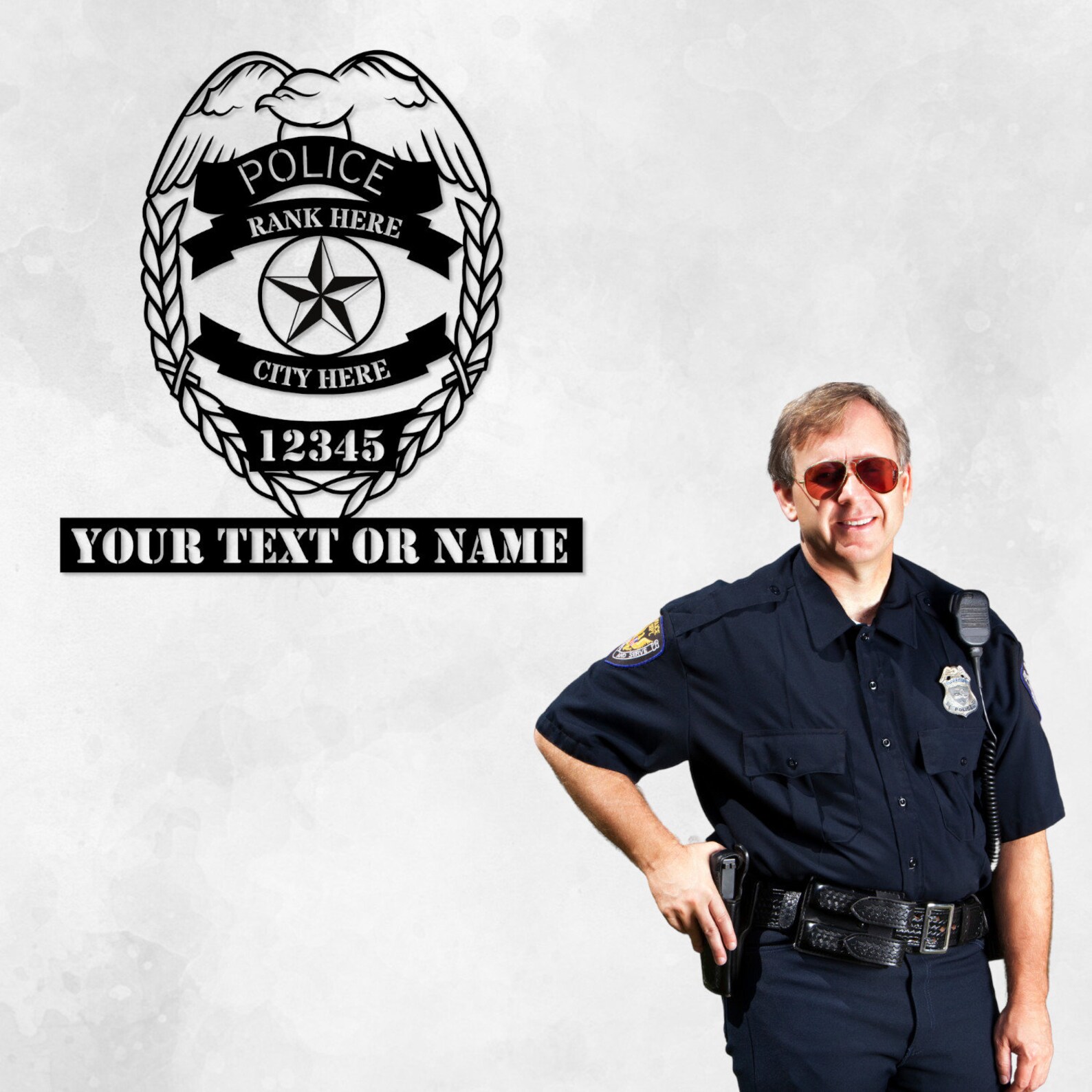 Personalized Police Badge Name Metal Sign Gift Custom Police - Etsy