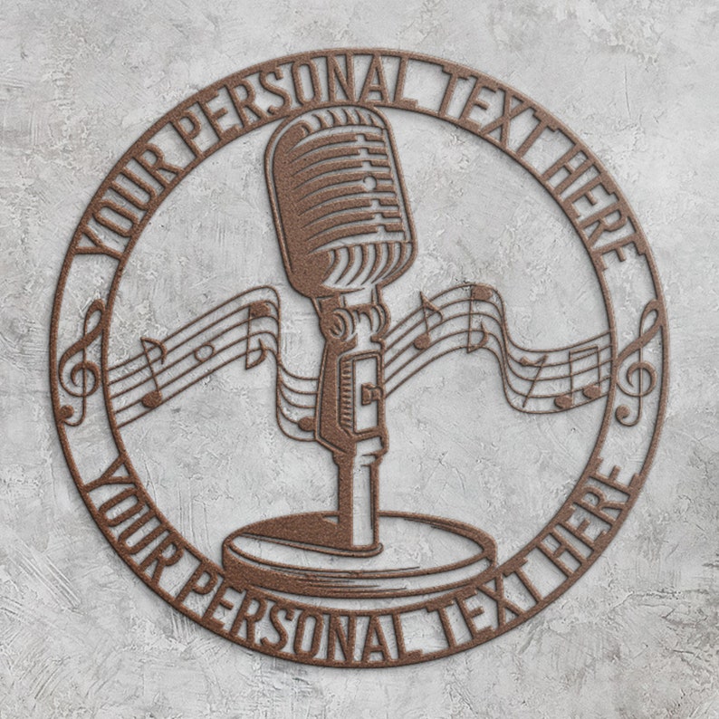 Personalized Singer Metal Sign. Custom Retro Microphone Wall Decor ...