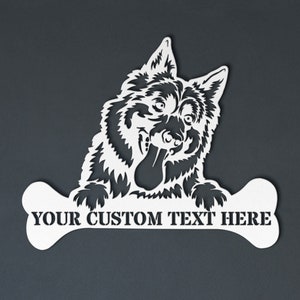 Personalized Happy German Shepherd Name Metal Sign. Customizable Dog ...