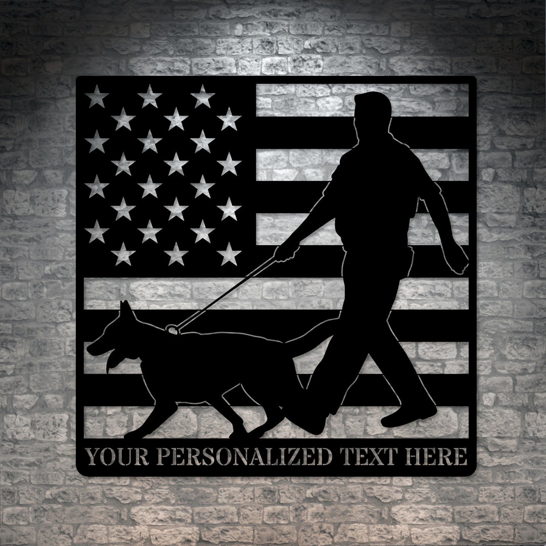 Personalized K-9 Police Officer Metal Sign. Custom Policeman Wall Decor ...