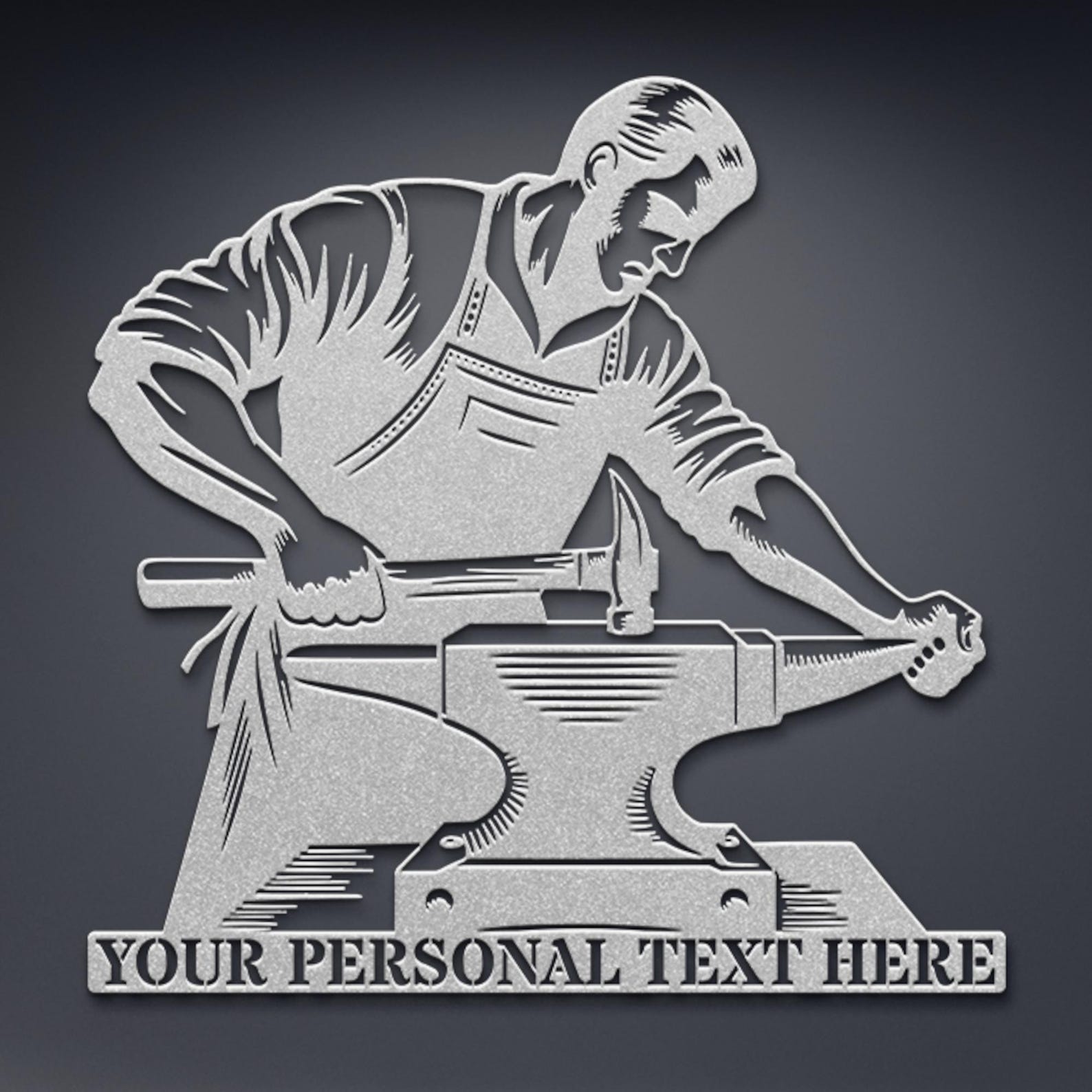 Personalized Blacksmith Worker Name Metal Sign. Custom Metalworker Wall ...