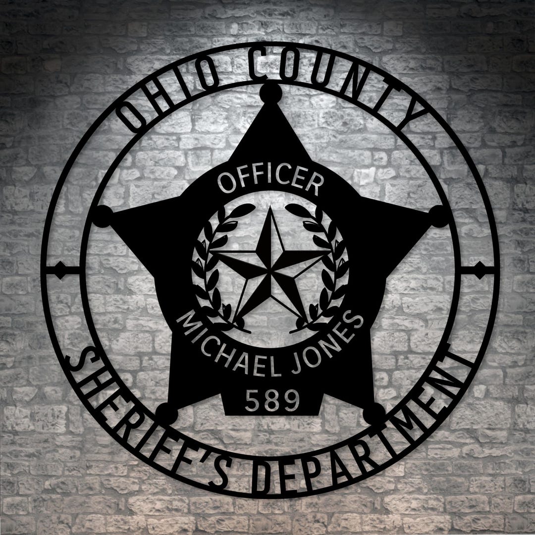 Personalized Five Point Star Police Badge. Custom Policeman Anniversary ...