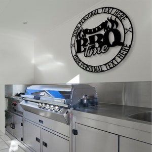 Personalized BBQ Time Metal Sign. Custom Grilling Wall Decor Gift ...