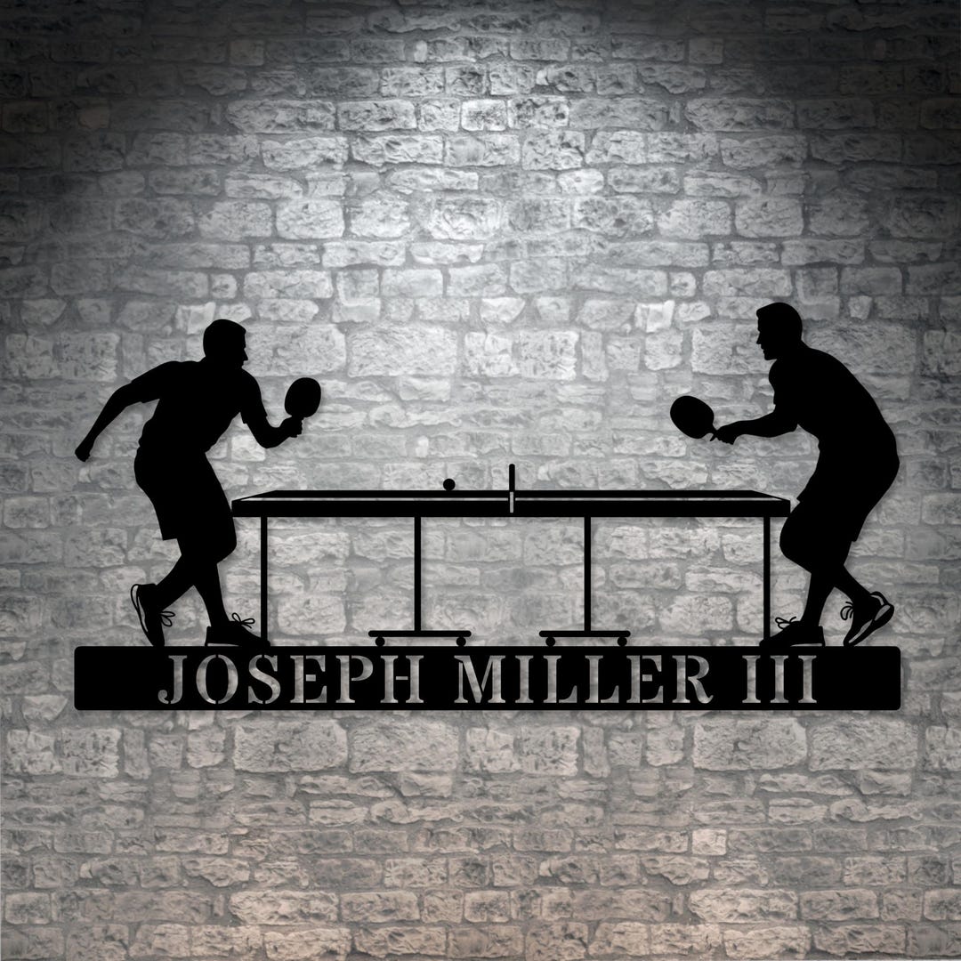 Personalized Table Tennis Players Metal Sign Gift. Custom Ping-pong ...