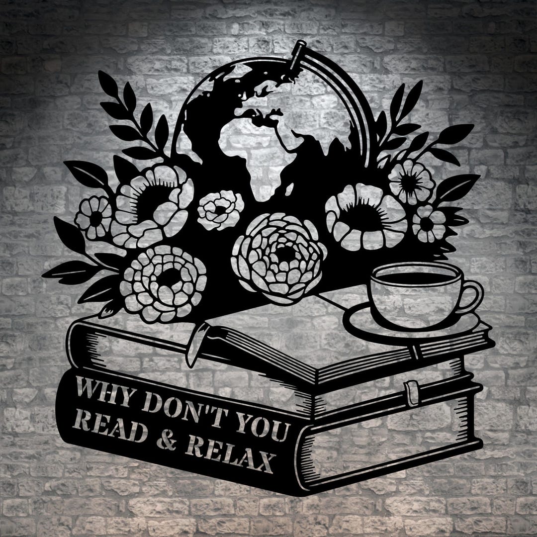 Personalized Floral Bookworm Name Metal Sign. Custom Home Library Wall ...