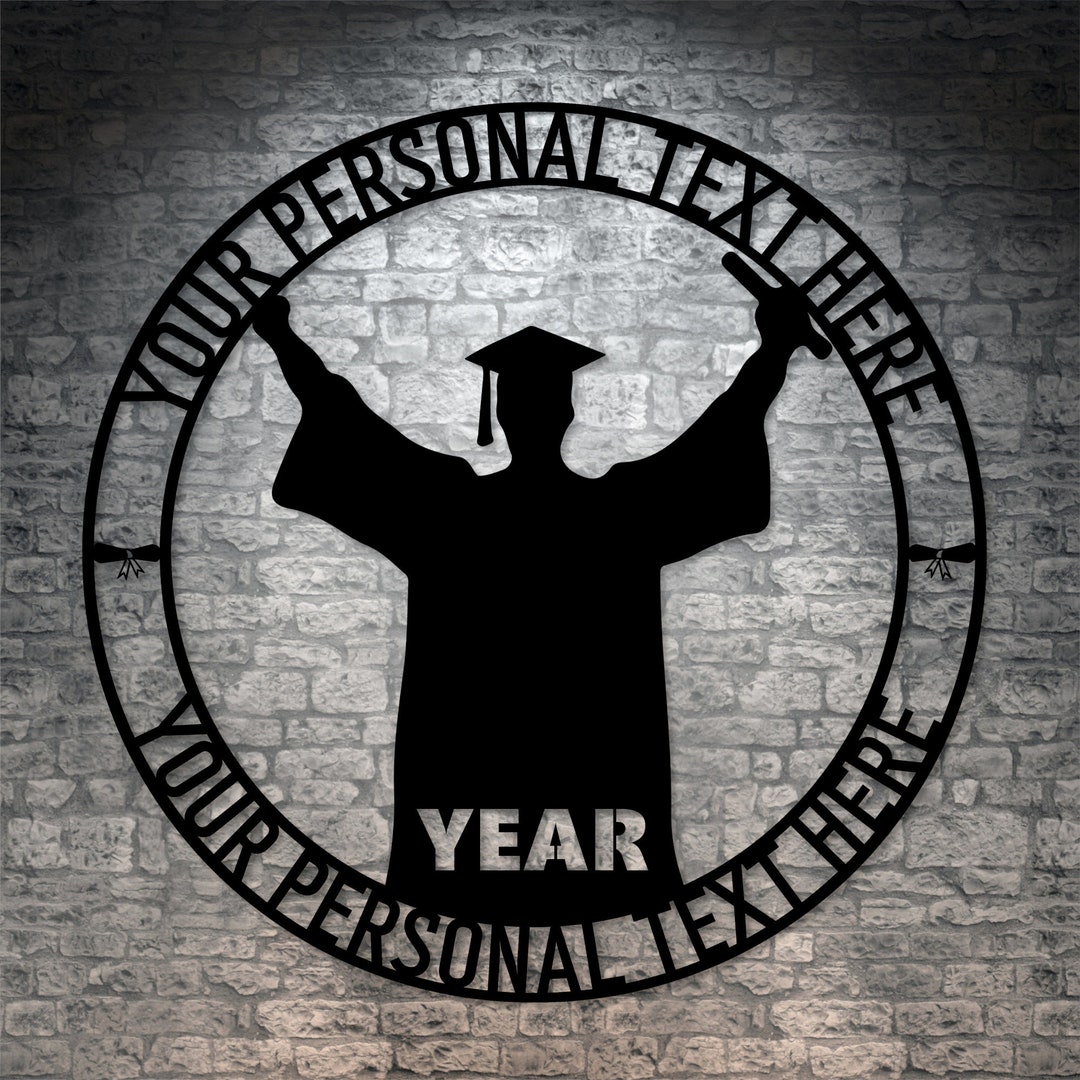 Personalized Graduation Name Metal Sign for Him. Custom Male Graduate ...