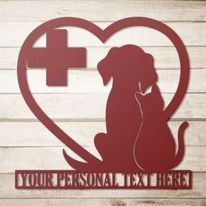 Personalized Vet Pet Care Name Metal Sign. Customizable Vet Doctor Wall ...
