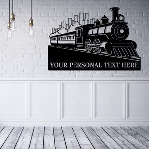 Personalized Vintage Steam Train Metal Sign. Custom Railroad Lover Wall ...
