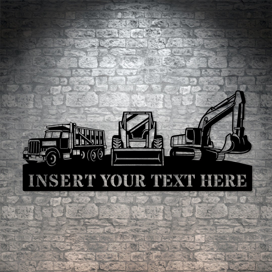 Personalized Heavy Machinery Metal Sign. Custom Construction Equipment ...