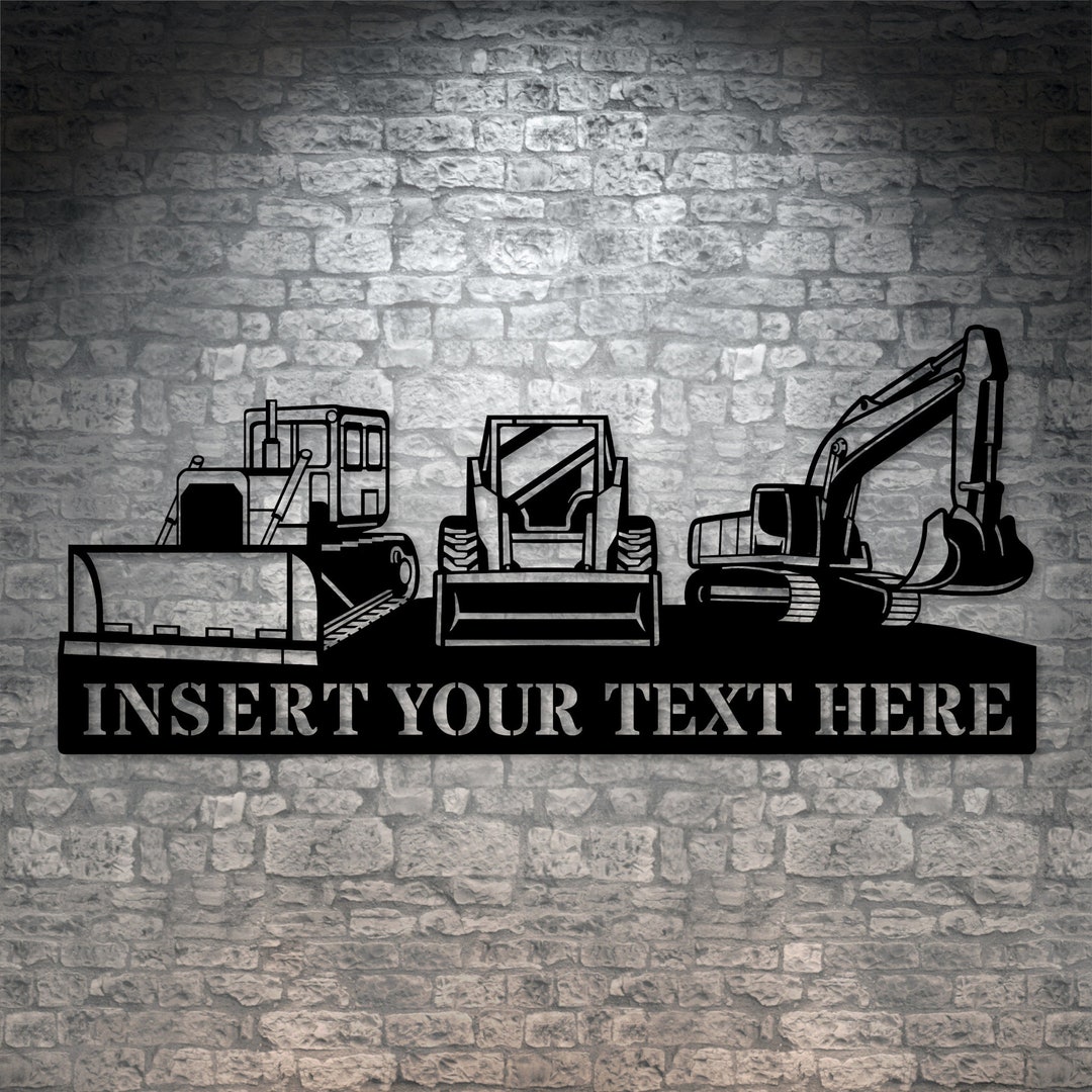 Personalized Construction Machinery Metal Sign. Custom Heavy Equipment ...