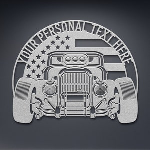 Personalized American Rat Rod Name Metal Sign. Custom Patriotic Garage ...