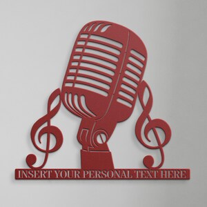 Personalized Vocalist Name Metal Sign. Custom Microphone Wall Decor ...