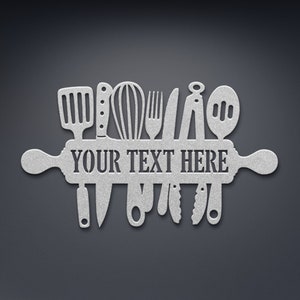Personalized Kitchen Tools Name Metal Sign Gift. Custom Chef Cooking ...