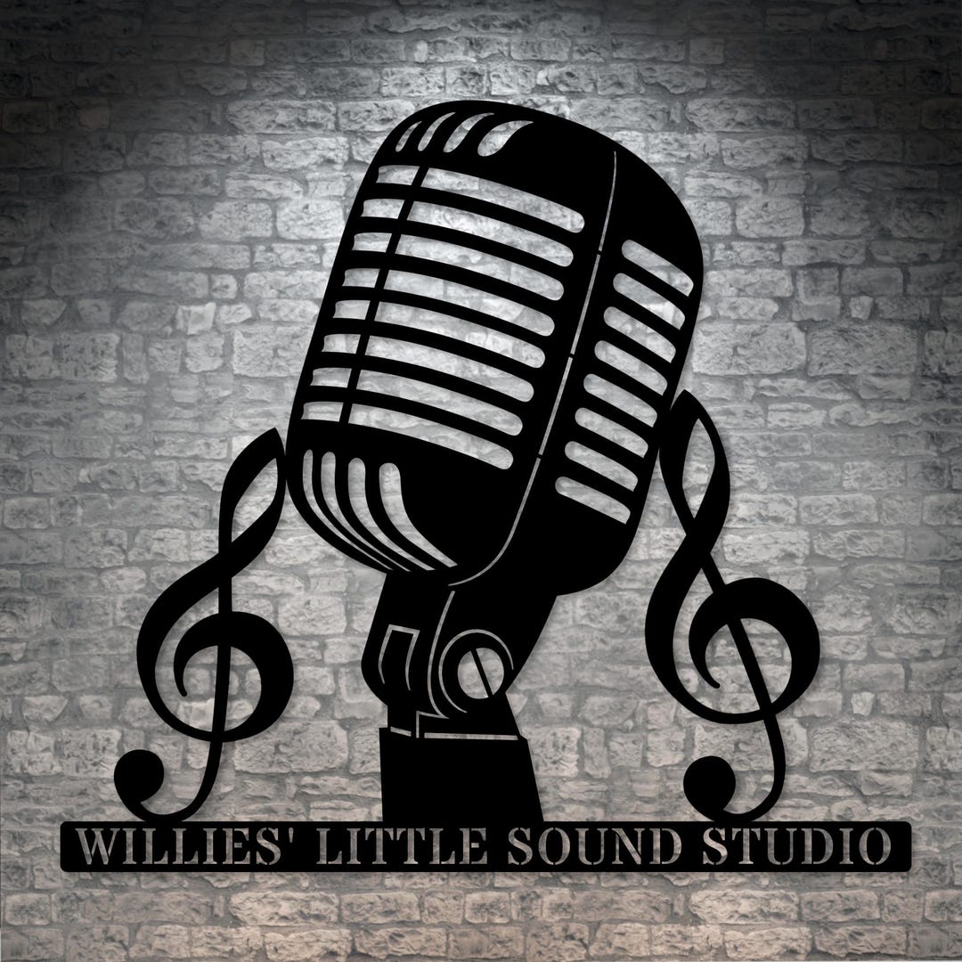Personalized Vocalist Name Metal Sign. Custom Microphone Wall Decor ...