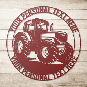 Personalized Tractor Name Metal Sign Gift. Custom Gift for Farmer ...