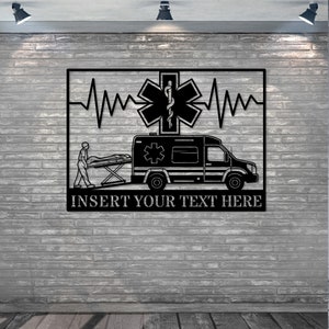 Personalized Paramedic Metal Sign. Custom Ambulance Wall Decor Gift ...
