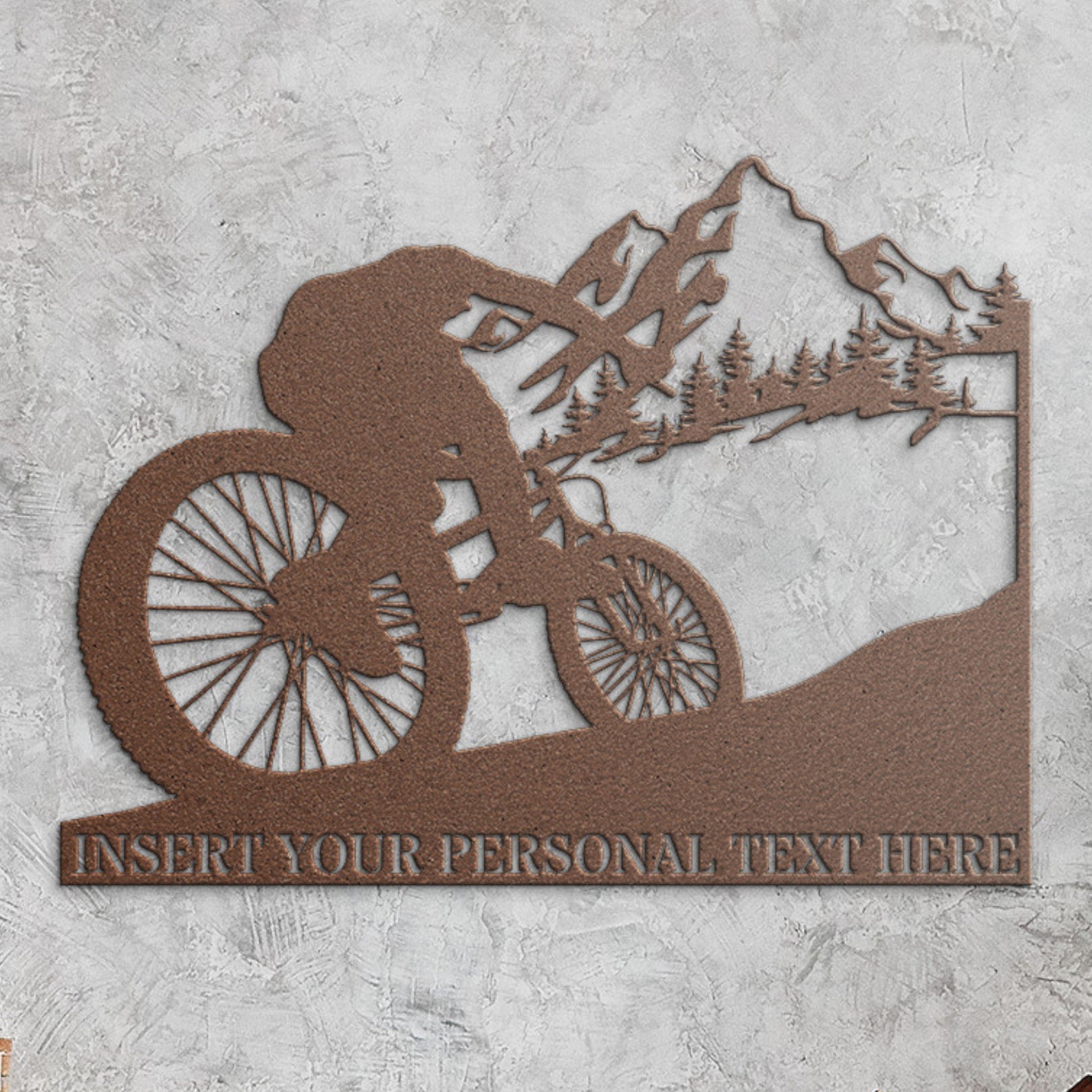 Personalized MTB Name Metal Sign. Custom Trail Bike Rider Wall Decor ...