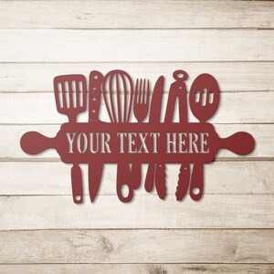 Personalized Kitchen Tools Name Metal Sign Gift. Custom Chef Cooking ...