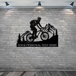 Personalized MTB Rider Name Metal Sign. Custum Trail Bike Wall Decor ...