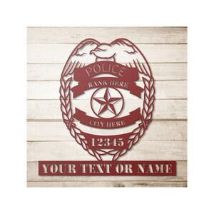 Personalized Police Badge Name Metal Sign Gift Custom Police - Etsy