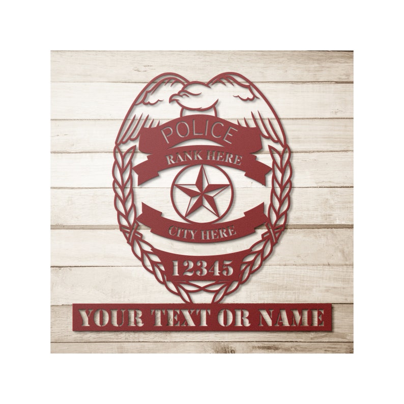 Personalized Police Badge Name Metal Sign Gift Custom Police - Etsy