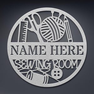 Personalized Sewing Room Metal Sign. Custom Wall Decor Gift. Sewing ...