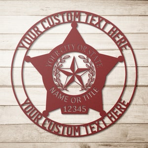 Personalized Five Point Star Police Badge. Custom Policeman Anniversary ...