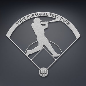 Personalized Baseball Player Batter Name Metal Sign. Custom Softball ...