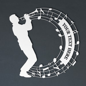 Personalized Trumpet Player in Notes Name Metal Sign. Custom Trumpet ...
