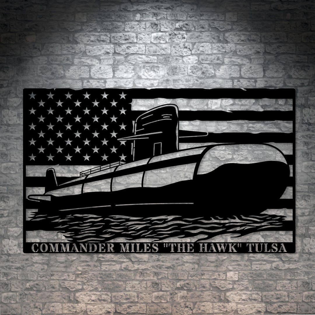 Personalized US Submarine Name Metal Sign. Custom U-boat Navy Wall ...