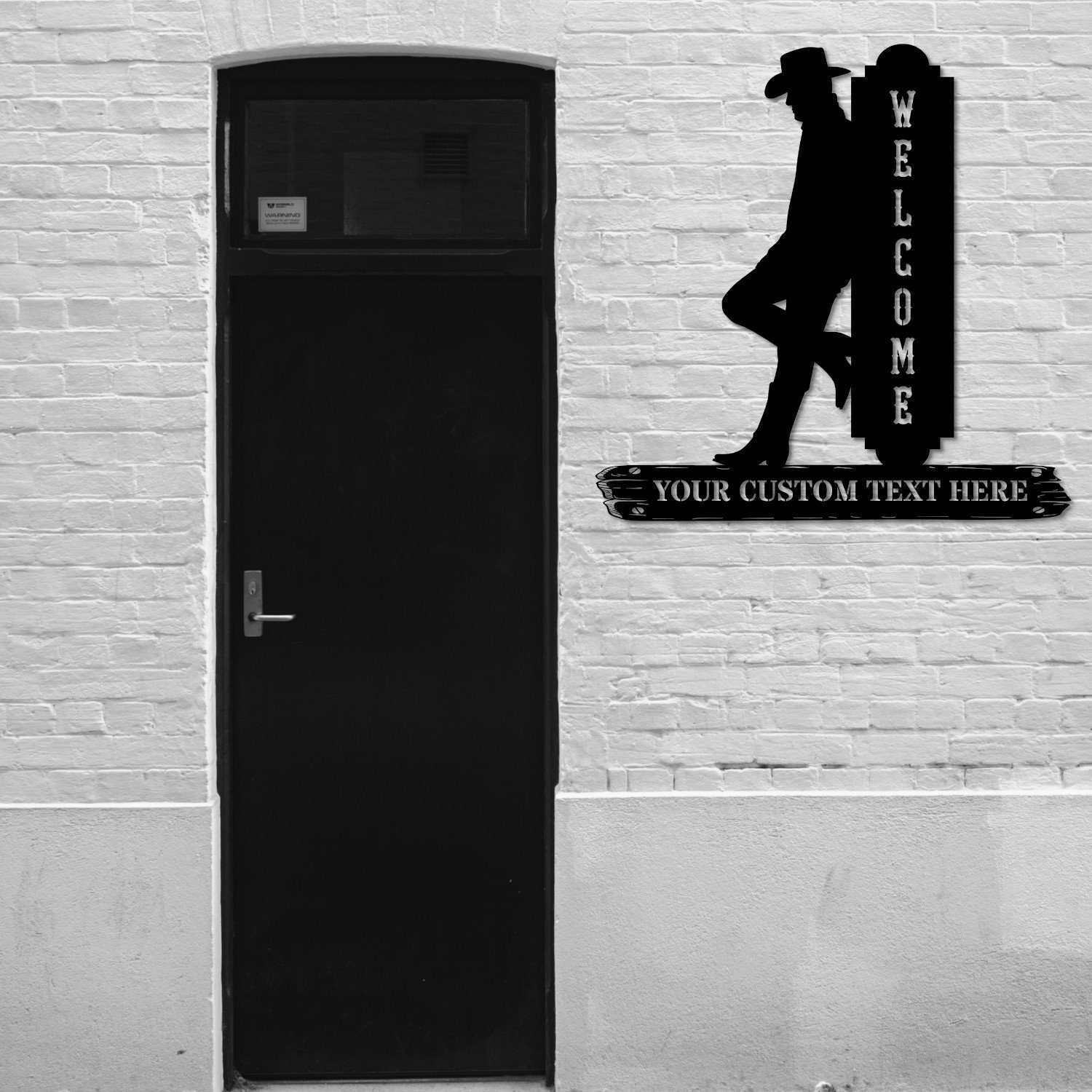 Personalized Cowboy Welcome Metal Sign Gift. Customizable Home Address ...