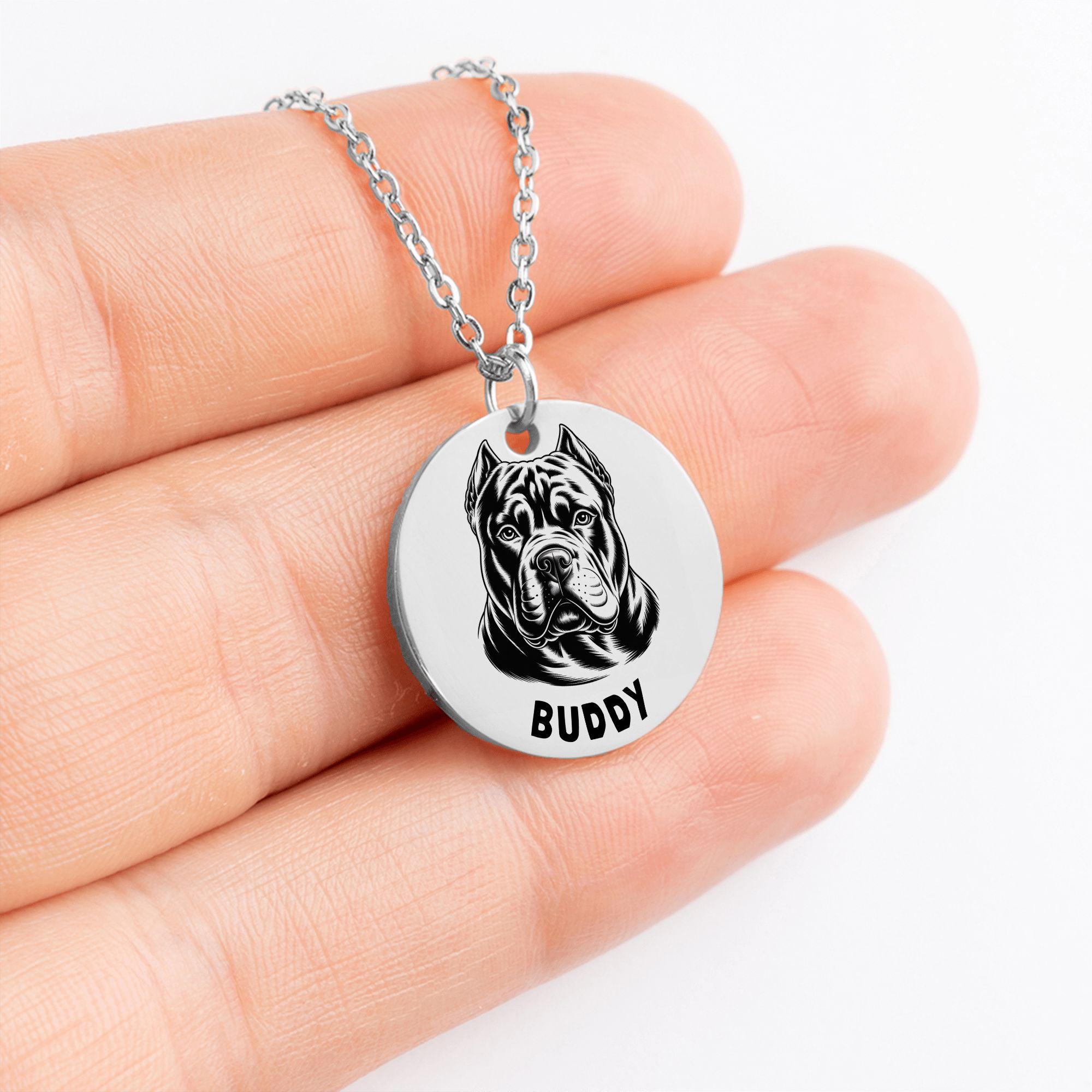 Personalized Engraved American Bully Necklace in a Jewelry Box With a ...