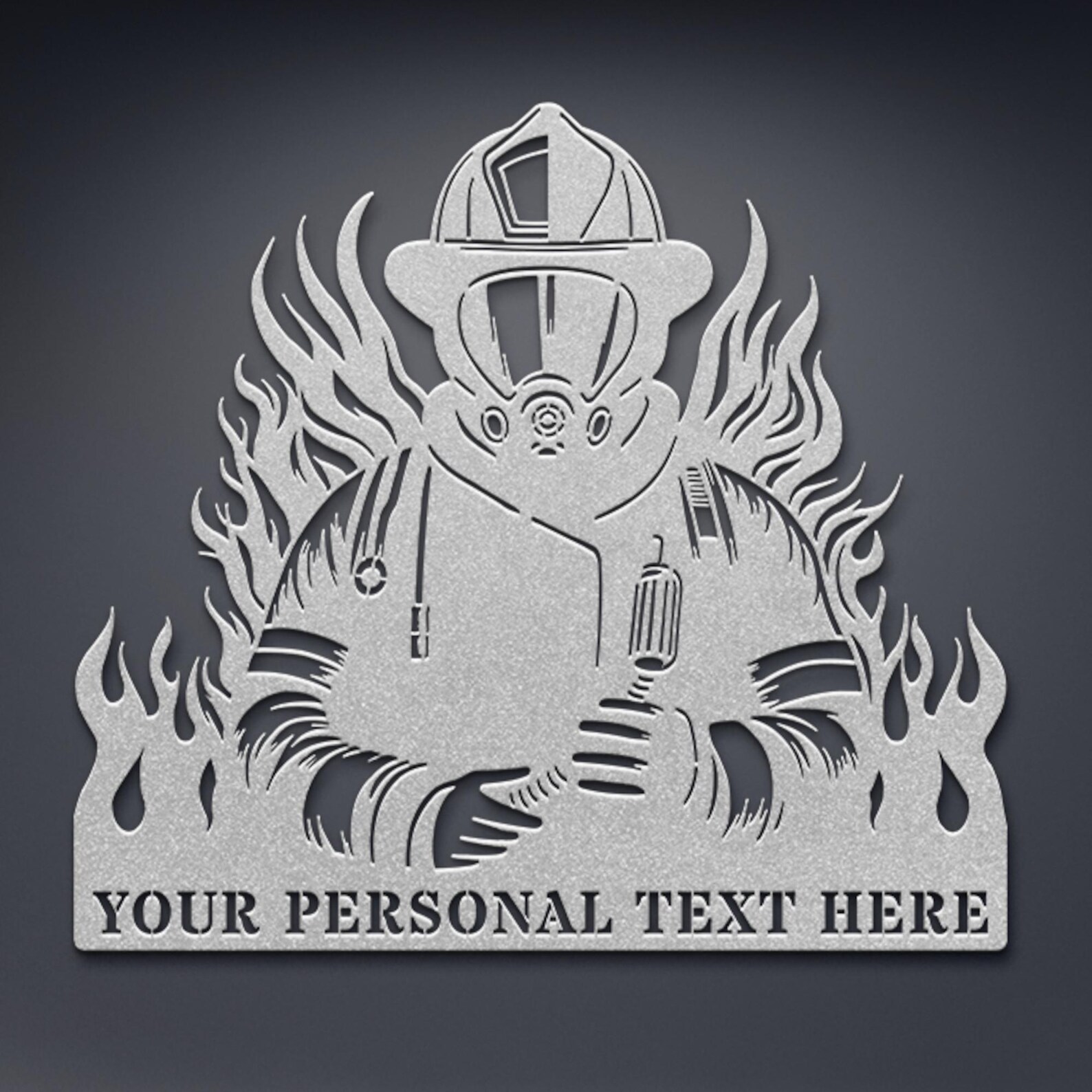 Personalized Fireman Metal Sign. Custom Volunteer Wall Decor Gift ...